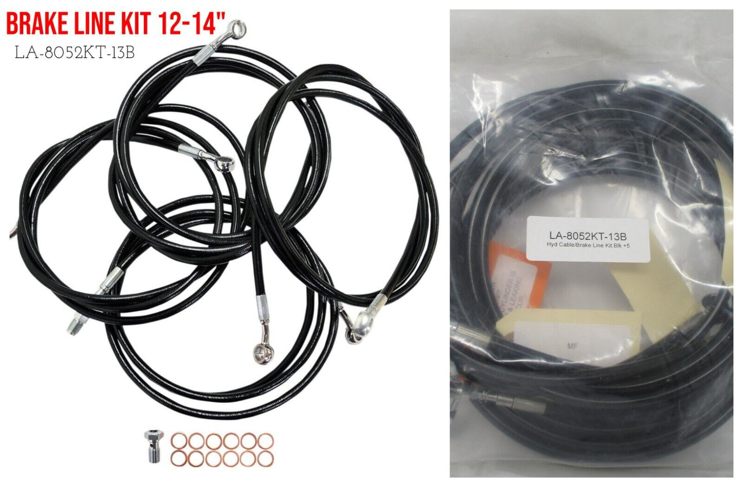 14-16 for Harley FLHTK Cable/Brake Line Kit 12" 14" Ape hangers LA-805 ...