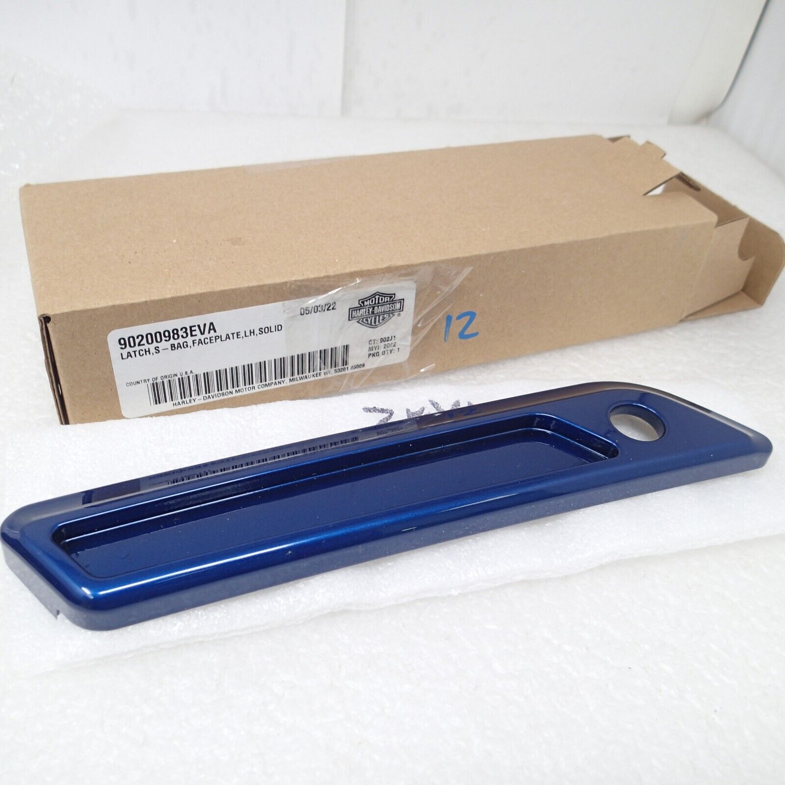 #12 LATCH,S-BAG,FACEPLATE,LH,SOLID (LEFT) (reef blue) 90200983EVA 9020 ...