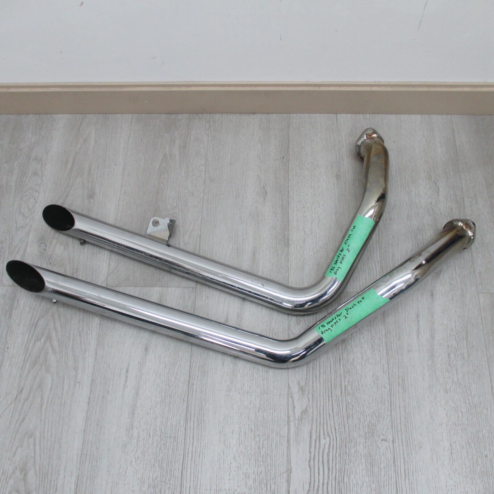 Harley Davidson Sportster Slash Cut Drag Pipes 2'' – Precision Frameworx