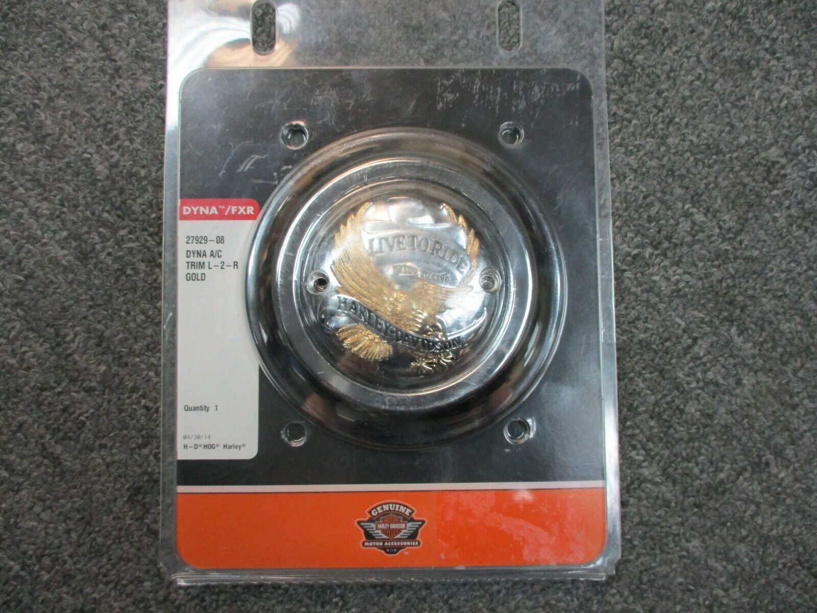 Harley Davidson OEM Dyna Air Cleaner Trim Live to Ride Gold 27929-08 ...